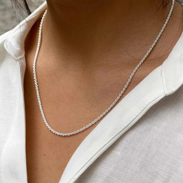 Silver Rope Chain: Minimalist Must-Have – Sunrise Bling Jewelry